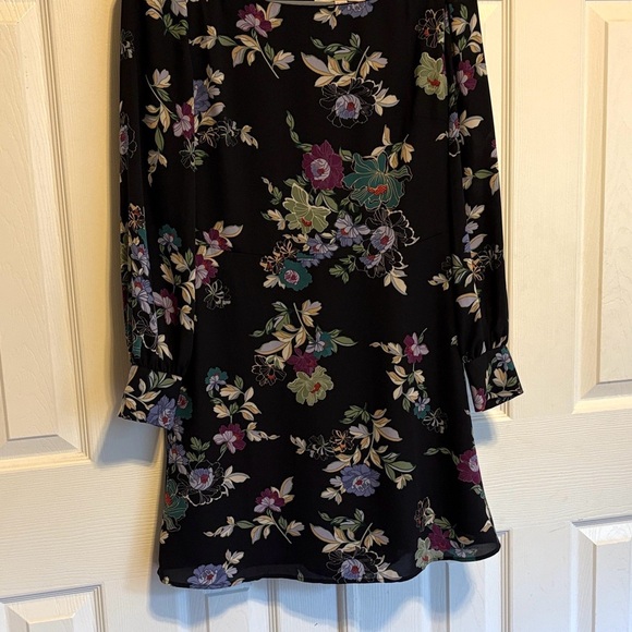 LOFT | Dresses | Loft Black Floral Long Sleeve Dress | Poshmark